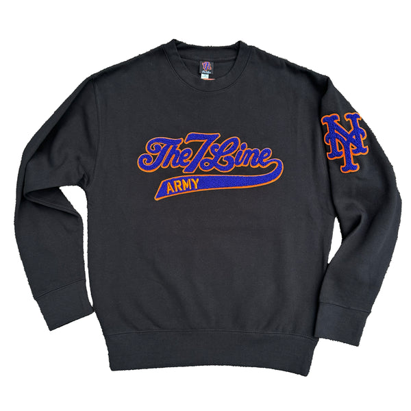 The 7 Line Army x Mets Chenille | Crew neck sweatshirt (Black)