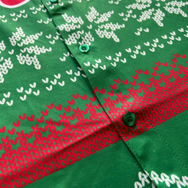 Mets "Son Of A Nutcracker" | Button Up Holiday Shirt (GREEN)